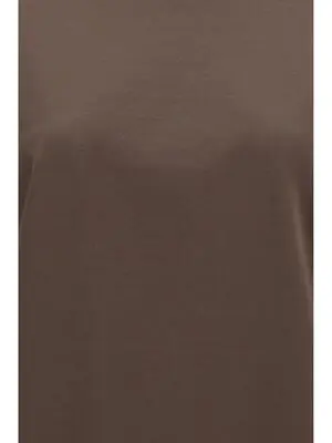 Brunello Cucinelli Cotton T-shirt With Sheer Sleeves - Brown