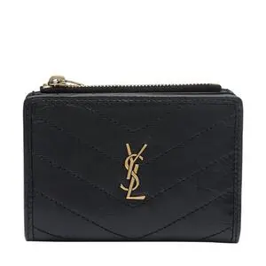 Saint Laurent Vintage Leather Bi-fold Niki Wallet - Black