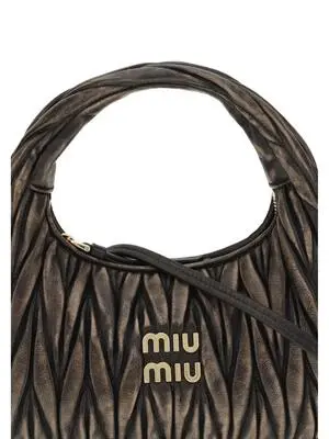 Miu Miu Wander Handbag In Quilted Leather - Brown