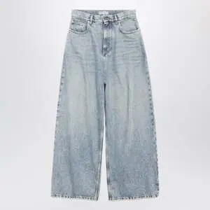 Balenciaga Wide-leg Light Cotton Jeans - Blue
