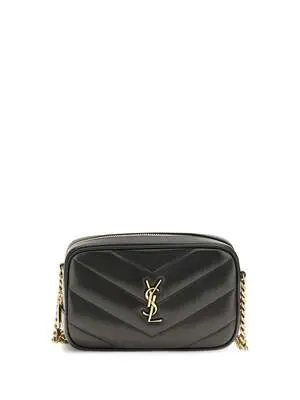Saint Laurent Loulou Mini Leather Shoulder Bag - Black