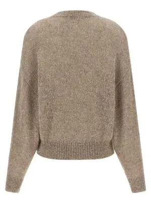 Brunello Cucinelli Diamante Sequin Knit Sweater - Cream