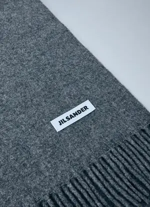 JIL SANDER Fringed Wool Scarf