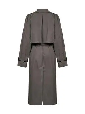 TOTEME Crisp Cotton Blend Double-breasted Trench Coat - Multicolor