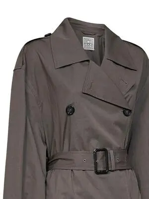 TOTEME Crisp Cotton Blend Double-breasted Trench Coat - Multicolor