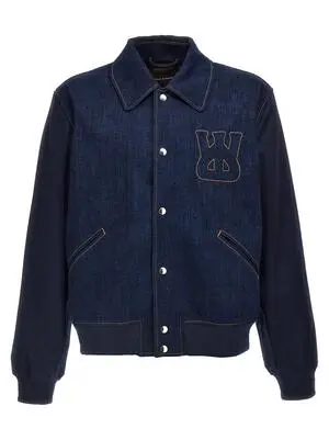 WALES BONNER The Echo Denim Varsity' Jacket - Blue