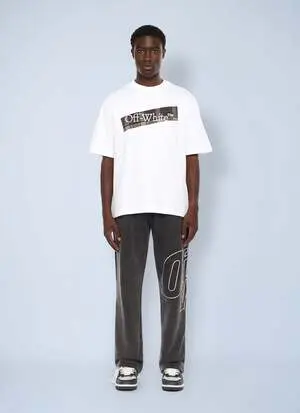 Off-White Flannel Diagonal Skate Logo T-shirt - White