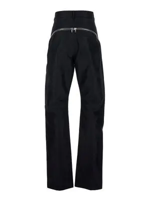Rick Owens Bolan Banana' Stretch Cotton Pants With Zip Details - Black