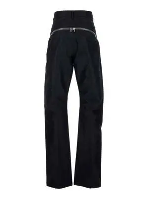 Rick Owens Bolan Banana Stretch Cotton Pants With Zip Details - Black