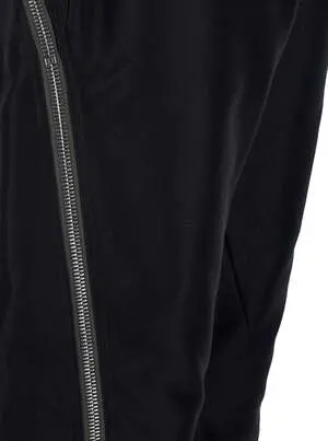 Rick Owens Bolan Banana Stretch Cotton Pants With Zip Details - Black
