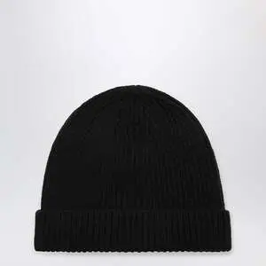 Rick Owens Ribbed Cashmere Blend Beanie - Black