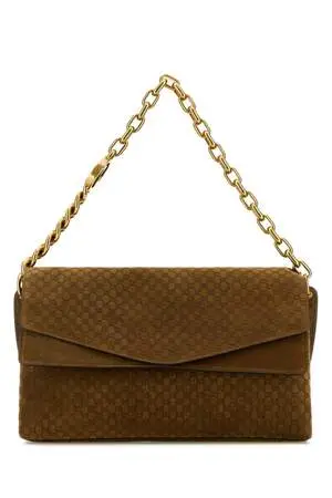 Gucci Camel Suede Large Shoulder Bag - Brown
