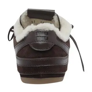 Miu Miu Gymnasium Suede And Shearling Sneakers - Brown