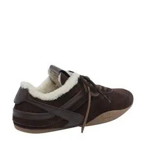 Miu Miu Gymnasium Suede And Shearling Sneakers - Brown