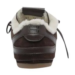 Miu Miu Gymnasium Suede And Shearling Sneakers - Brown