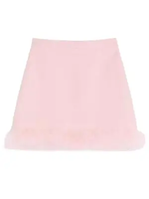 Valentino Garavani Miniskirt With Feathers - Pink