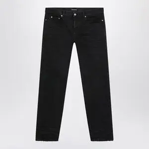 Saint Laurent Cotton Denim Straight-leg Jeans - Black