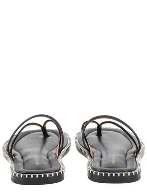 Dries Van Noten Leather Sandal - Black