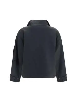 Giorgio Armani Double Cashmere High Collar Blouson Coat - Gray