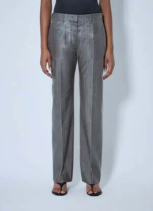 Acne Studios Coated Pinstripe Trousers - Gray