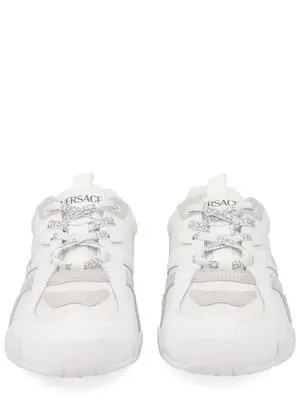 Versace Calf Leather Galaxia Sneaker - White