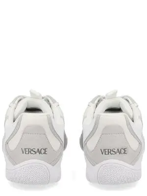 Versace Calf Leather Galaxia Sneaker - White