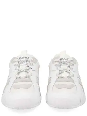 Versace Calf Leather Galaxia Sneaker - White