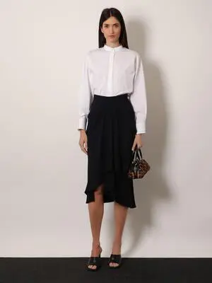 Givenchy Draped Midi Skirt - Black