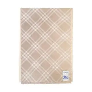 Burberry Degrade' Check Scarf In Wool And Silk - Cream
