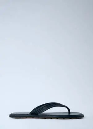 Bottega Veneta Matt Rubber Nappa Sandals - Black