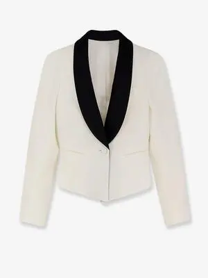 Alexander McQueen Wool Blazer With Satin Lapel - Multicolor
