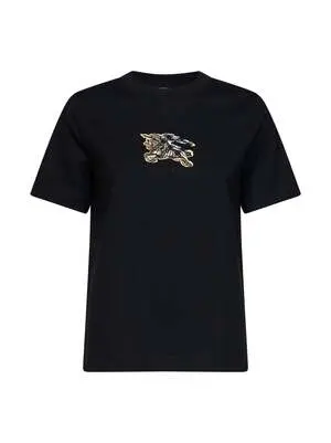 Burberry Equestrian Knight Design Cotton T-shirt - Multicolor