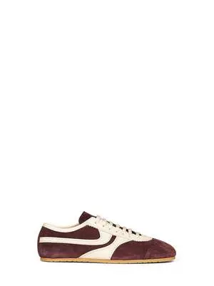 Dries Van Noten Dark Purple Suede Sneakers With Leather Details - Multicolor