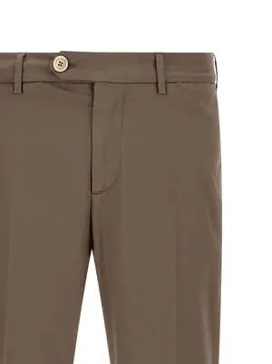 Brunello Cucinelli Cotton Gabardine Trousers - Cream