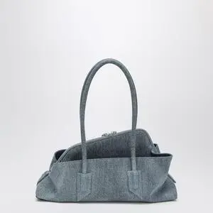 Attico La Passeggiata Small Washed Denim Top Handle Bag - Blue