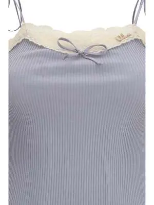 Chloé Jersey And Lace Thin Strap Top