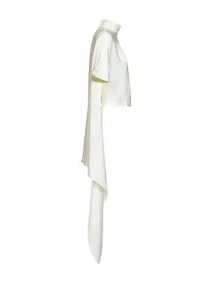 Alaïa Cream White Cady Asymmetric Top