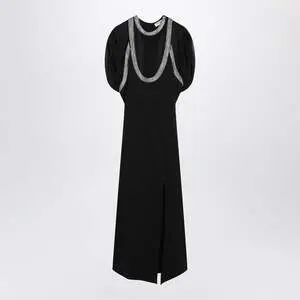 Attico Viscose-blend Dress With Rhinestones - Black