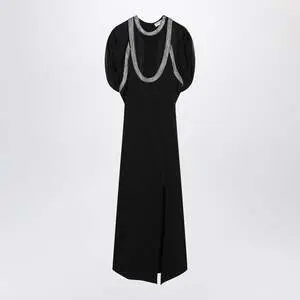 Attico Viscose-blend Dress With Rhinestones - Black