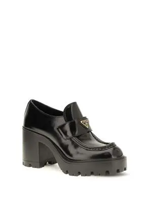 Prada Leather Heeled Loafers