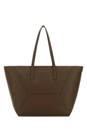 Brunello Cucinelli Mud Leather Shopping Bag - Brown