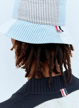 Thom Browne Cotton Bucket Hat - Blue