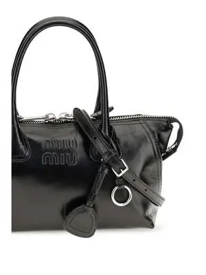 Miu Miu Glossy Leather Handbag - Black