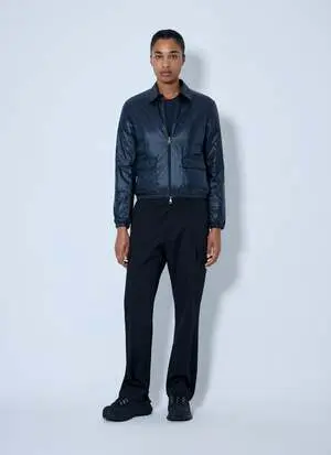 Moncler Lanset Packable Short Down Shirt Jacket - Blue