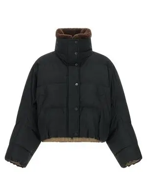 Brunello Cucinelli Cropped Down Jacket - Black