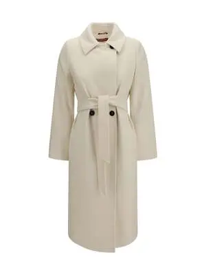 Max Mara Double-breasted Wool Coat - White