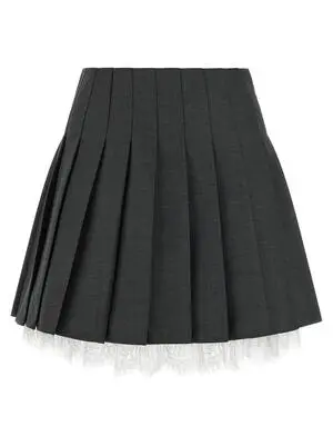 SELF-PORTRAIT Pleated Skirt - Gray