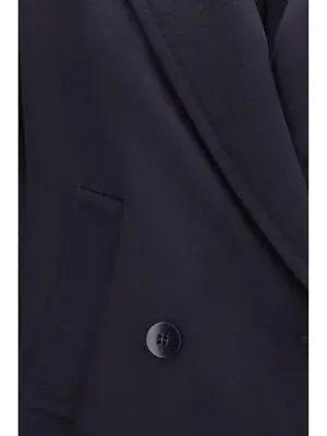 Max Mara Double-breasted Wool Drap Coat - Blue