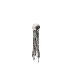 LEMAIRE Hammered Brass Chain-link Tassel Brooch - Silver