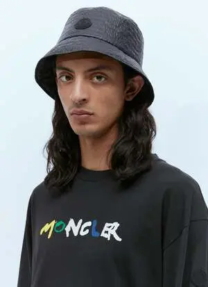 Moncler Logo Patch Bucket Hat - Black